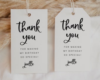 Cupcake Thank You Birthday Gift Tags / Personalized Birthday - Etsy