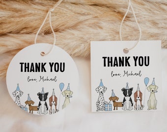 Puppy Dog Favor Tags Birthday Party Gift Tag Pawty Label Pet - Etsy