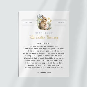 Editable Letter From the Easter Bunny, Modern Minimal Easter Bunny ...
