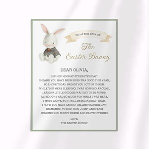 Editable Letter From the Easter Bunny Personalized Easter - Etsy