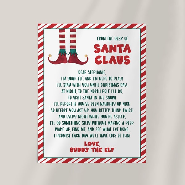 First Time Elf Arrival Letter - Etsy