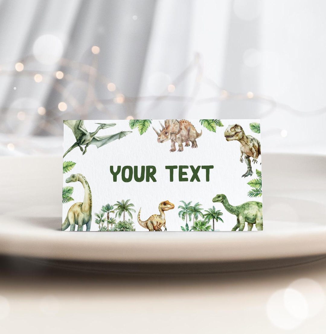Dinosaur Food Labels, Dino Party Buffet Card Tent Card, T-rex Jurassic ...