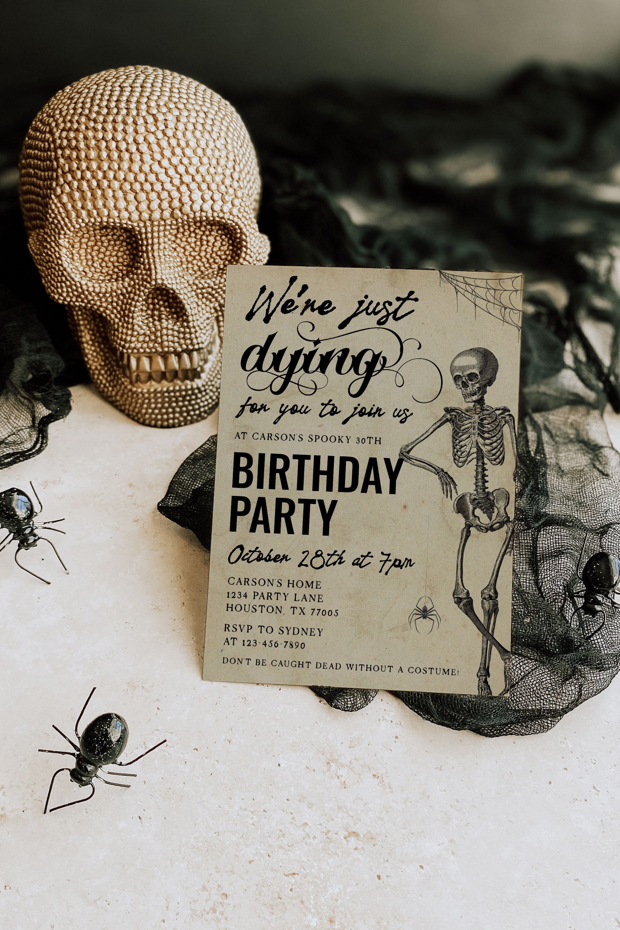 Skeleton Birthday Party Invitations