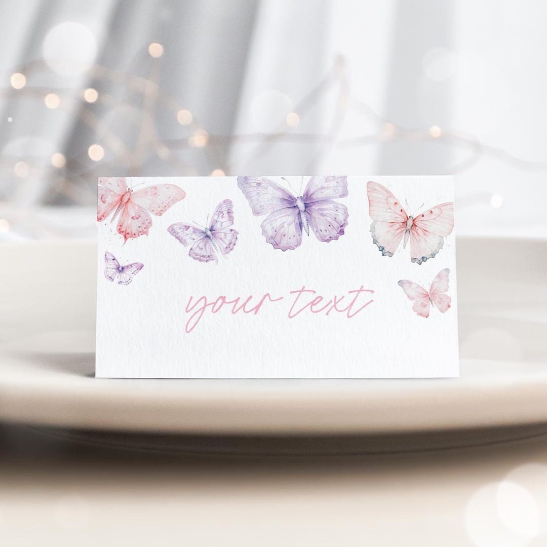 Butterfly Food Labels, Butterflies Place Card Buffet Card Tent Card ...