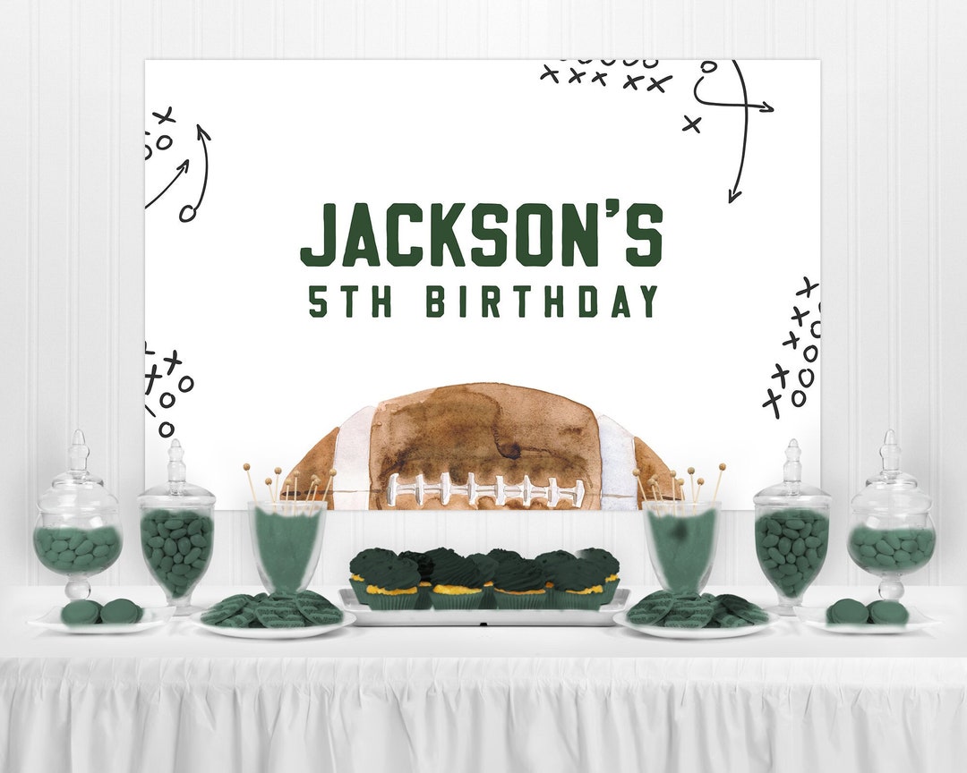 Editable Football Backdrop Banner Template Football Party Tapestry ...