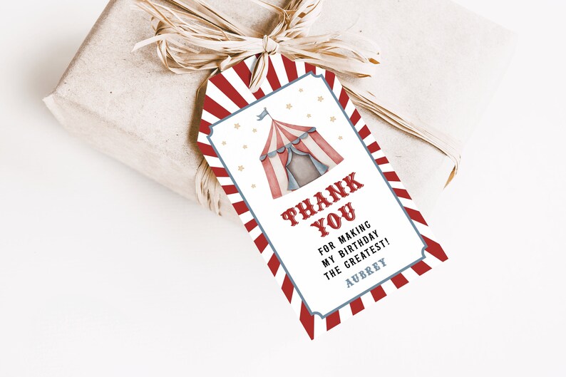 Editable Carnival Birthday Party Favor Tag Circus Party Thank - Etsy