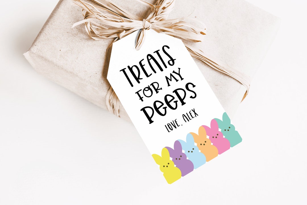 Editable Treats for My Peeps Easter Favor Tag, Easter Gift Tag, Easter ...