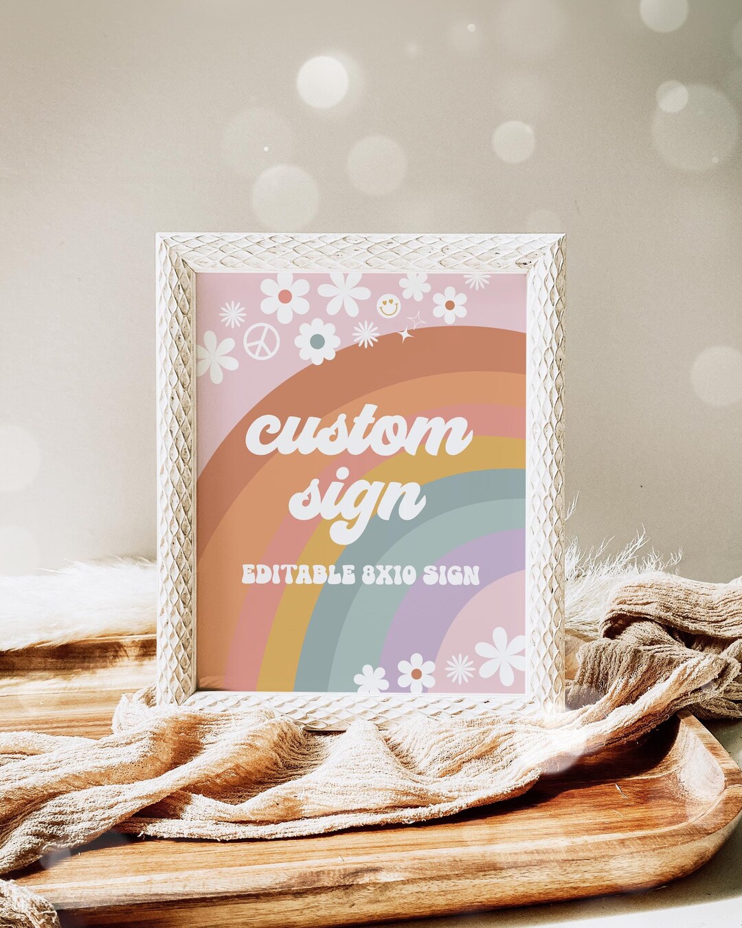 Editable Groovy Birthday Sign Groovy Custom Sign 8x10 Customizable ...