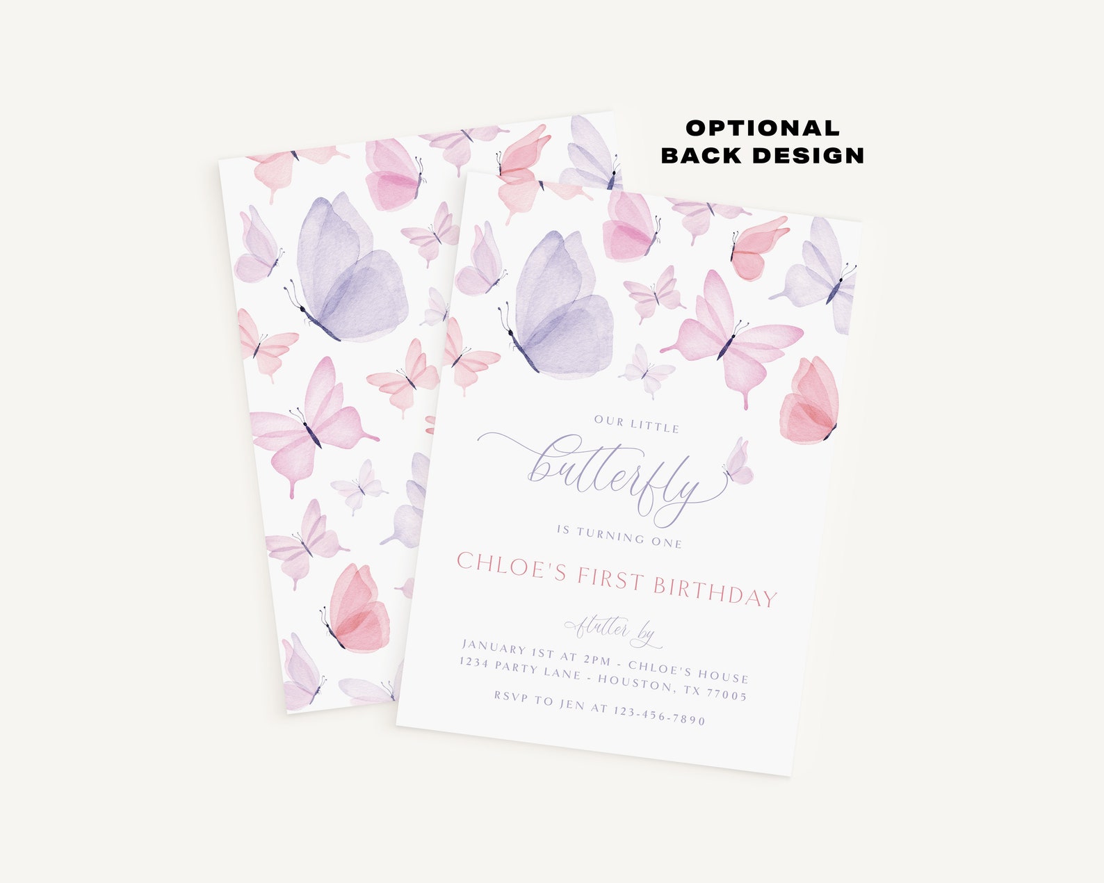 Editable Butterfly Birthday Invitation Girl Butterfly Party - Etsy