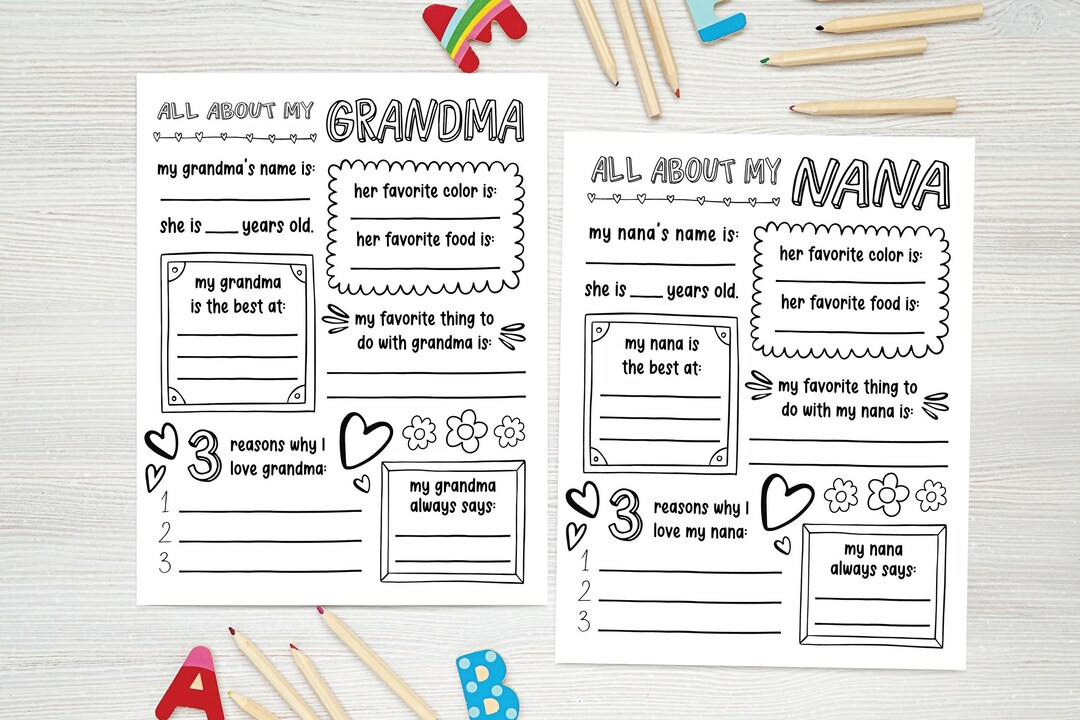 All About My Grandma, All About My Nana Printable, Mothers Day Activity ...