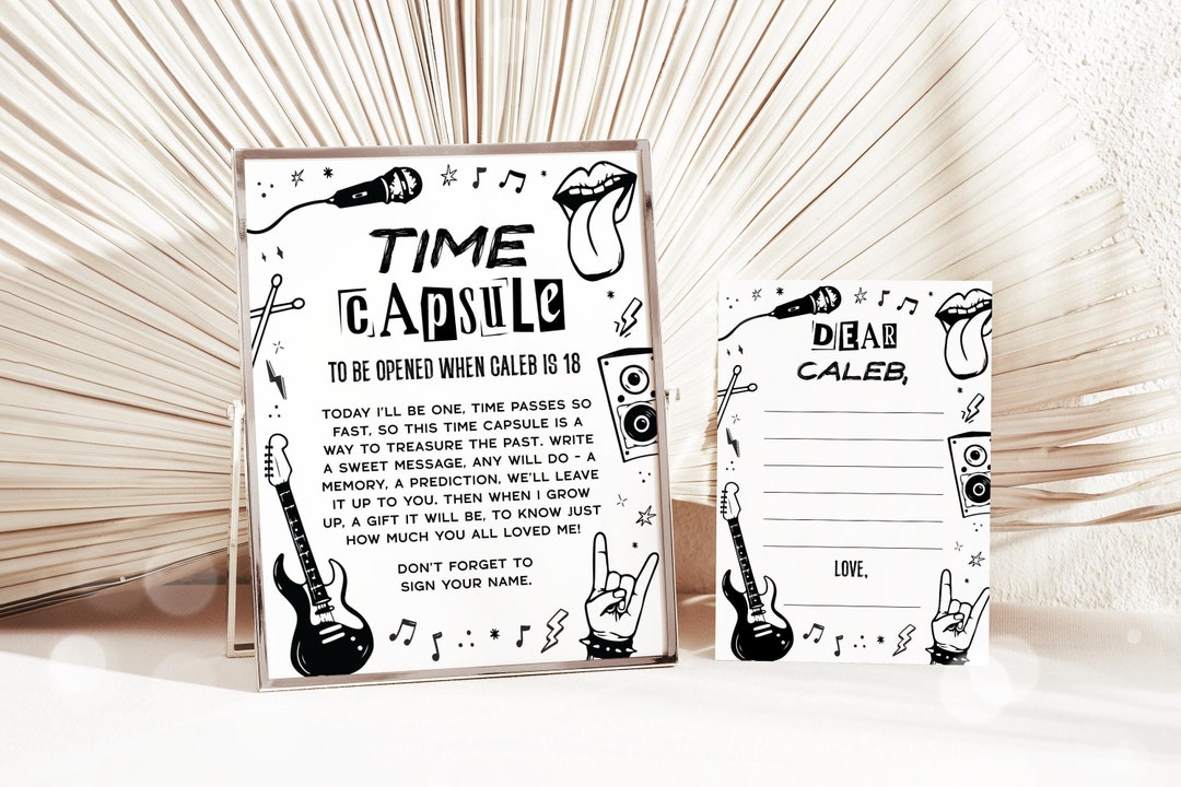 Rock and Roll 1st Birthday Time Capsule Rock N Roll First Birthday ...