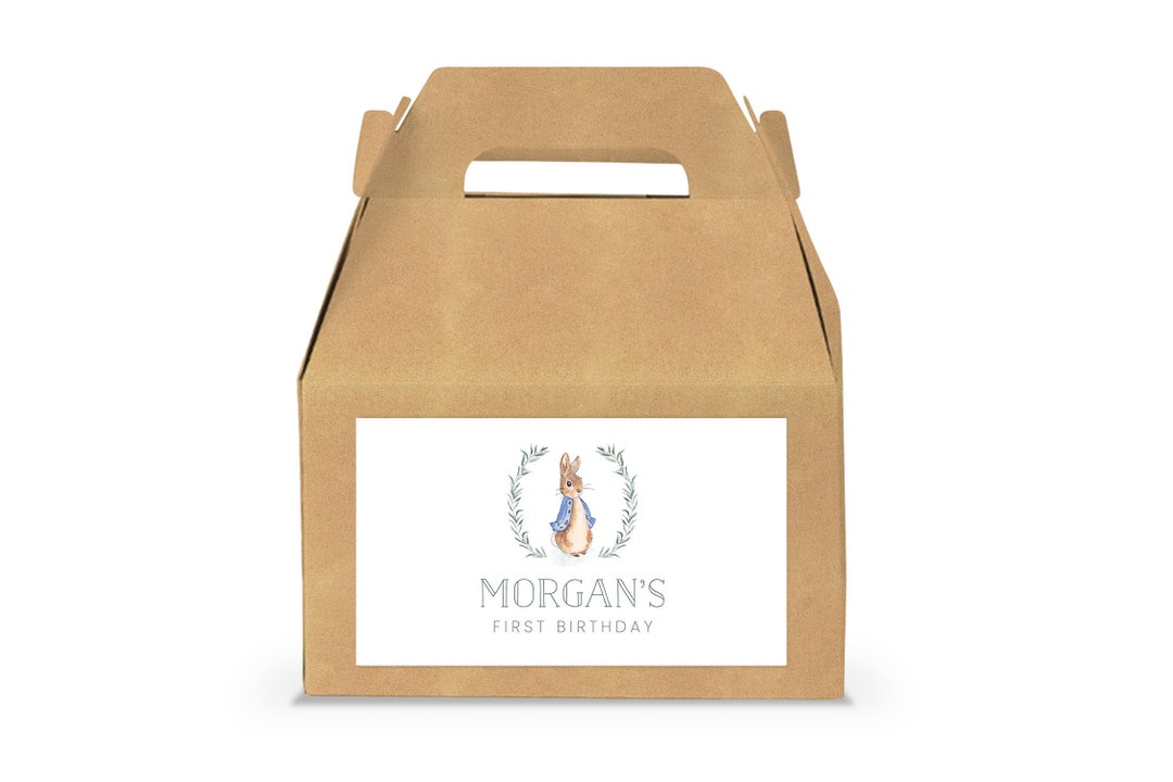 Editable Peter Rabbit Gable Box Label, Peter Rabbit Party Favor Box ...