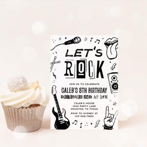 Rock and Roll Birthday Invitation Let's Rock Invite Rock ’N Roll ...