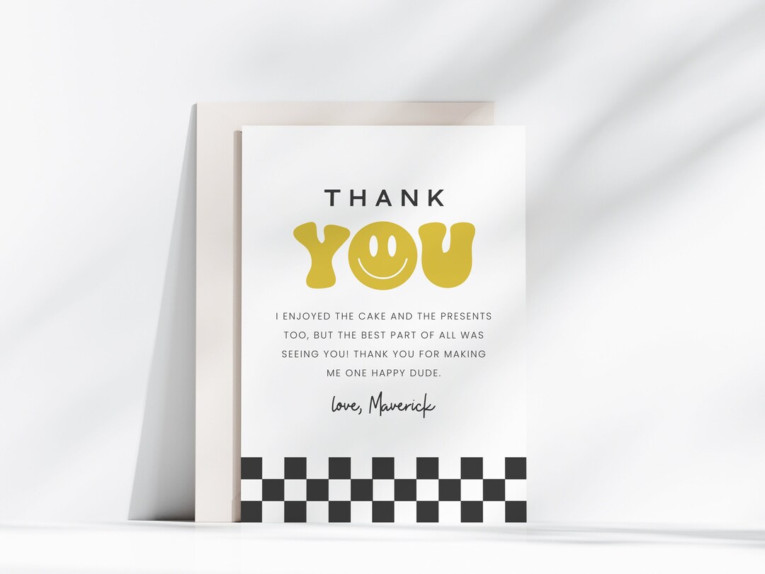 Editable One Happy Dude Thank You Card One Happy Dude Photo - Etsy