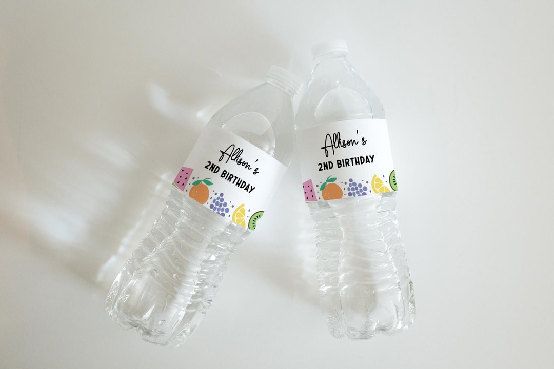 Editable Tutti Frutti Water Bottle Label, Twotti Frutti Birthday Water ...