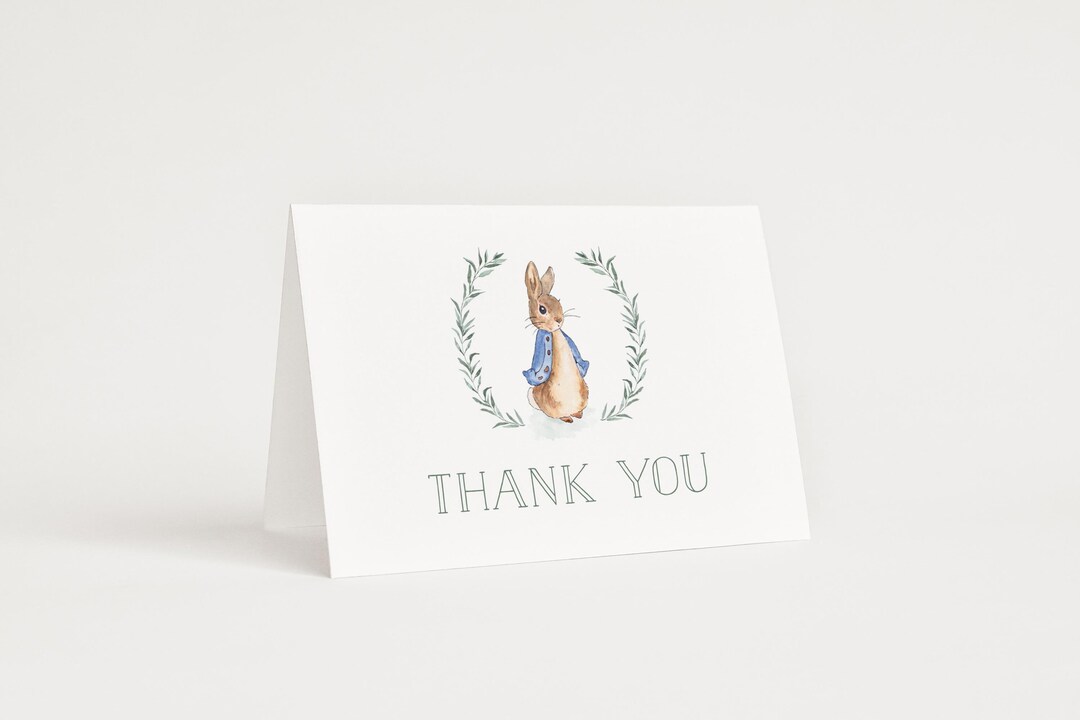 Editable Peter Rabbit Thank You Card, Peter Rabbit Folded Thank You ...