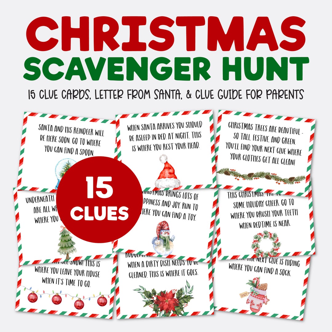 Indoor Christmas Scavenger Hunt, Christmas Game for Kids, Christmas ...