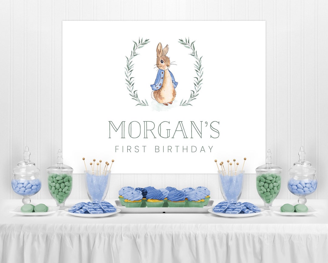 Editable Peter Rabbit Backdrop Banner Template Peter Rabbit Party ...