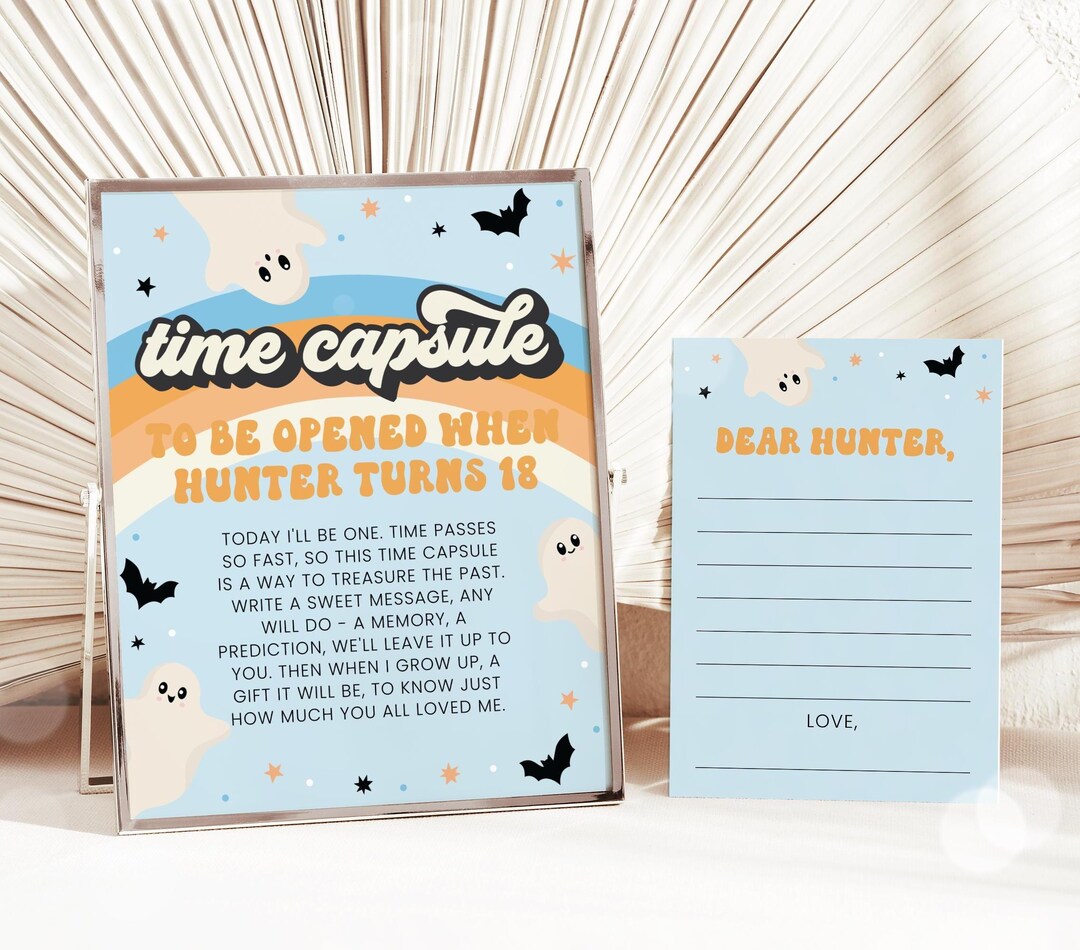 Groovy Halloween Time Capsule, Rainbow Halloween Boy 1st Birthday Guest ...