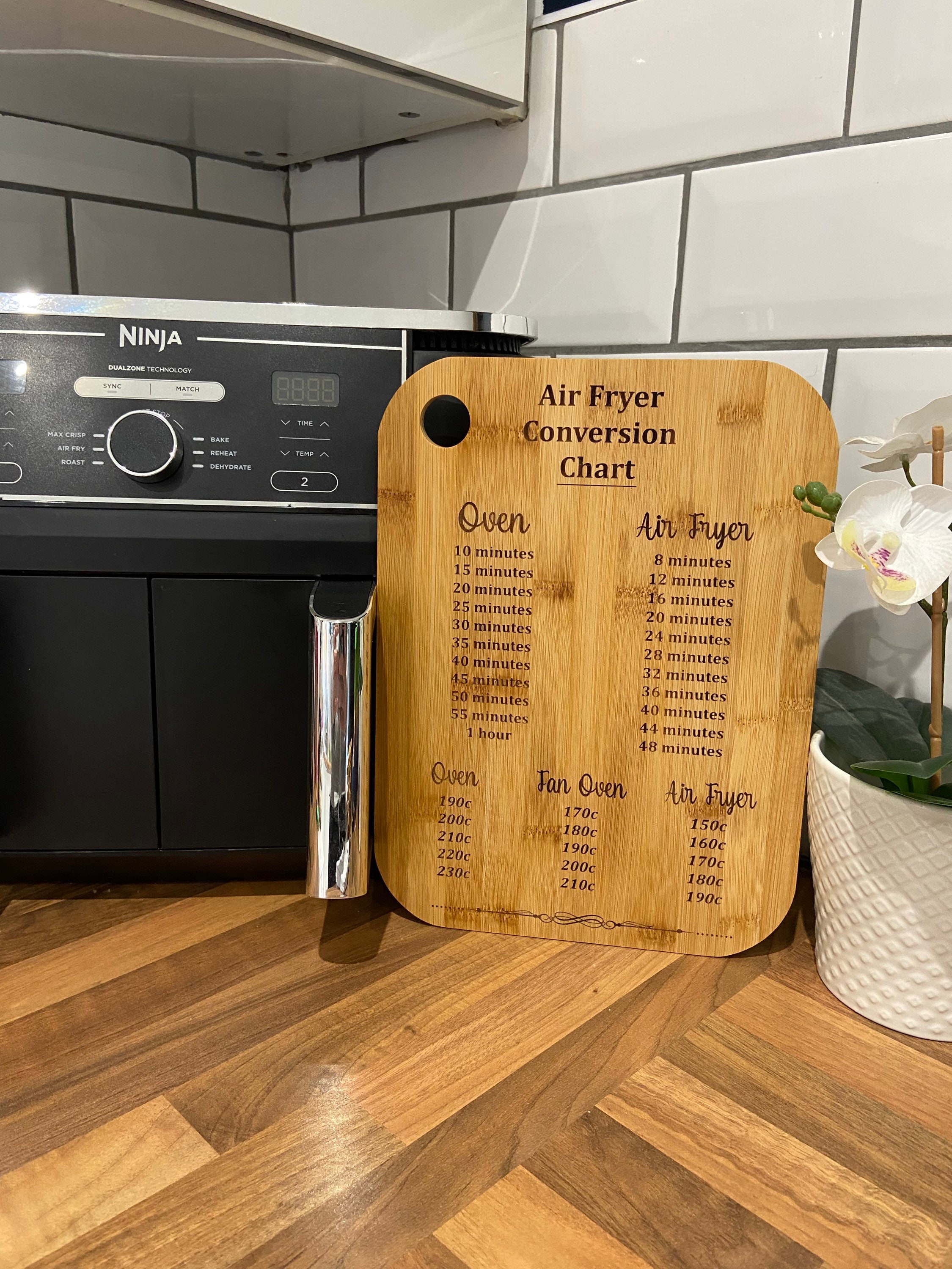 Air Fryer Ninja Conversion Chart. Rectangular 30x22.5cm Board. - Etsy UK