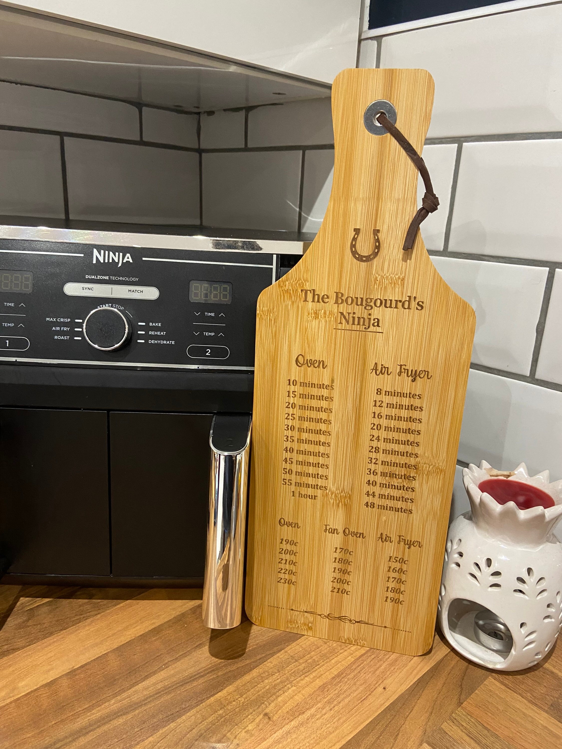 Air Fryer Ninja Conversion Chart. Tall Board 44cm. Personalised to Your ...