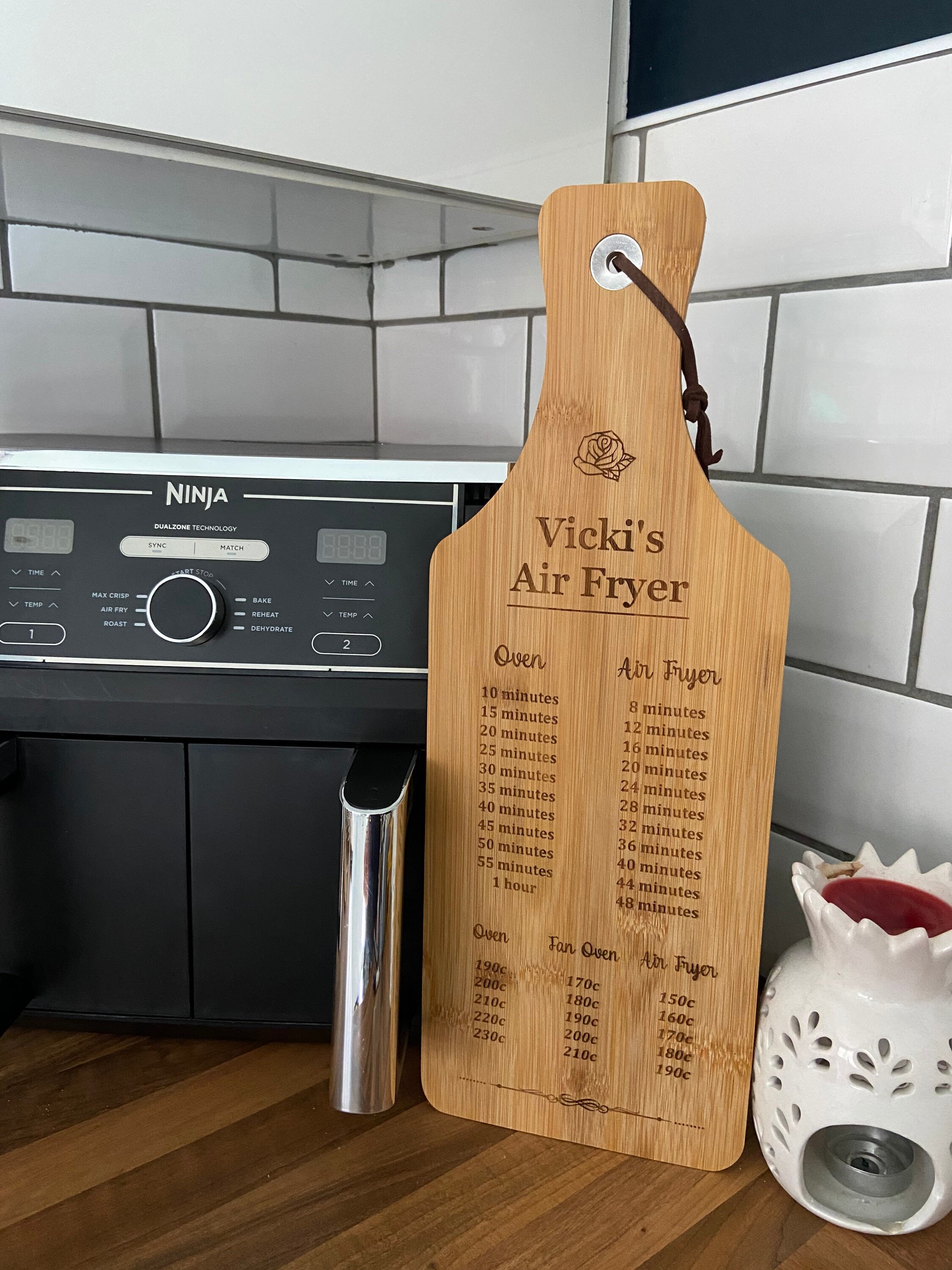 Air Fryer Ninja Conversion Chart. Tall Board 44cm. Personalised to Your ...