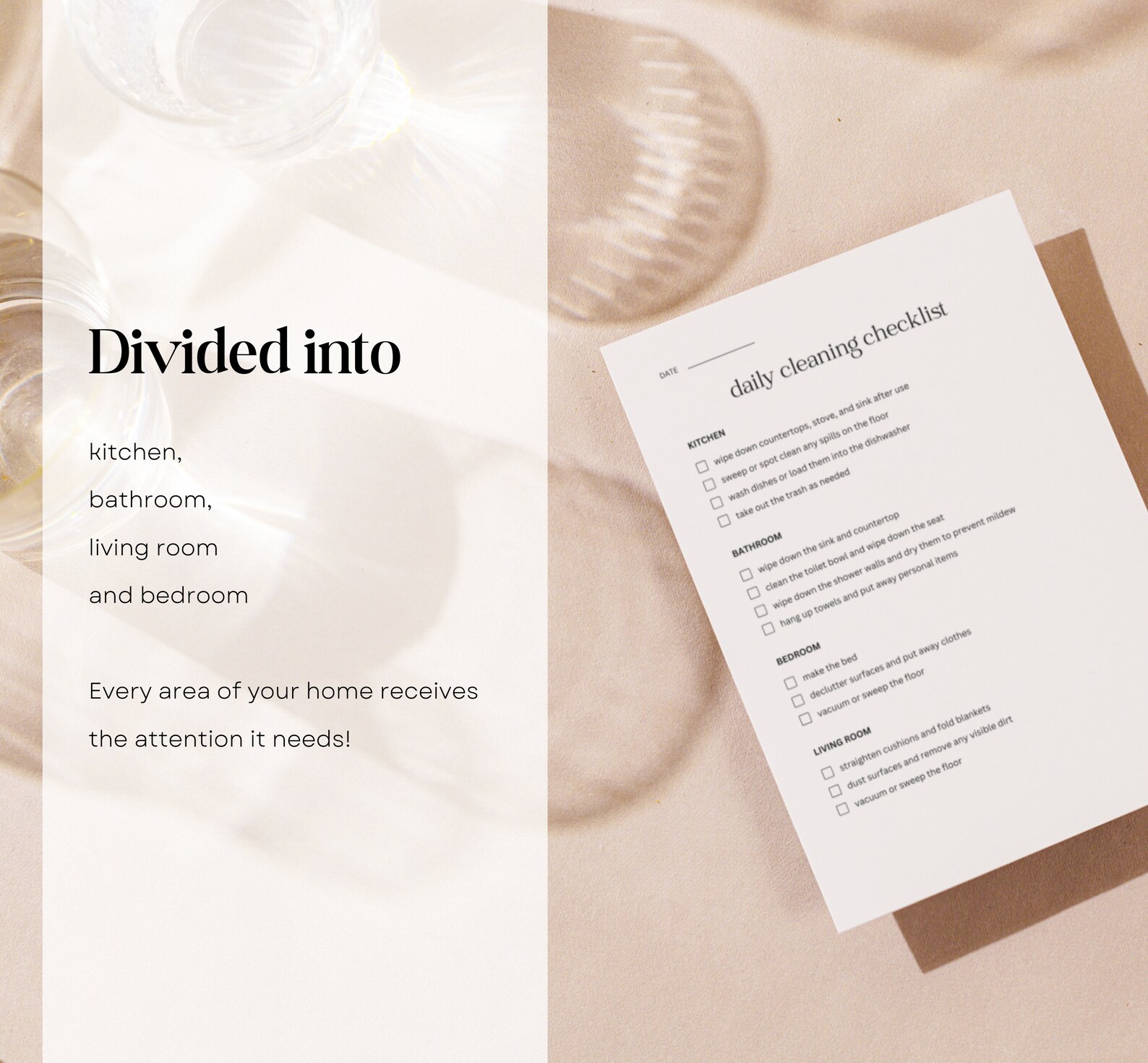 Editable Customizable Cleaning Checklist | Daily Weekly and Monthly ...