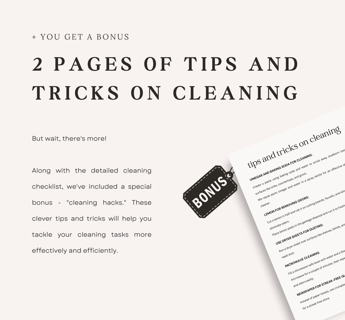 Editable Customizable Cleaning Checklist | Daily Weekly and Monthly ...