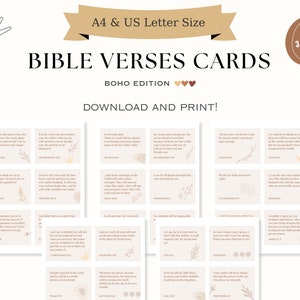 30 Encouraging Bible Verses Printable Scripture Cards Boho Christian ...