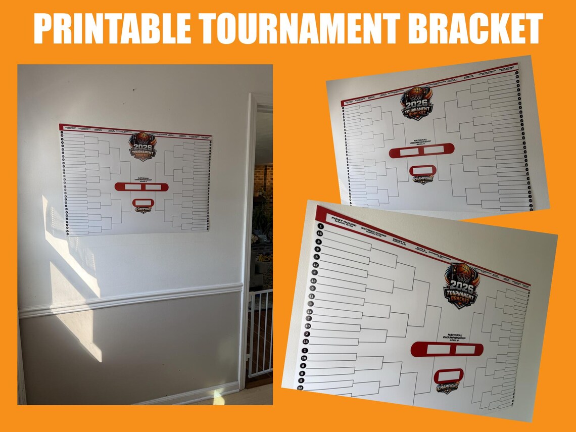 March Madness 2026 NCAA Basketball Tournament Bracket Poster Wall Decor ...