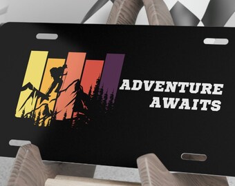 Lovers Stained Glass Mountain Range Aluminum Front License Plate Vanity ...