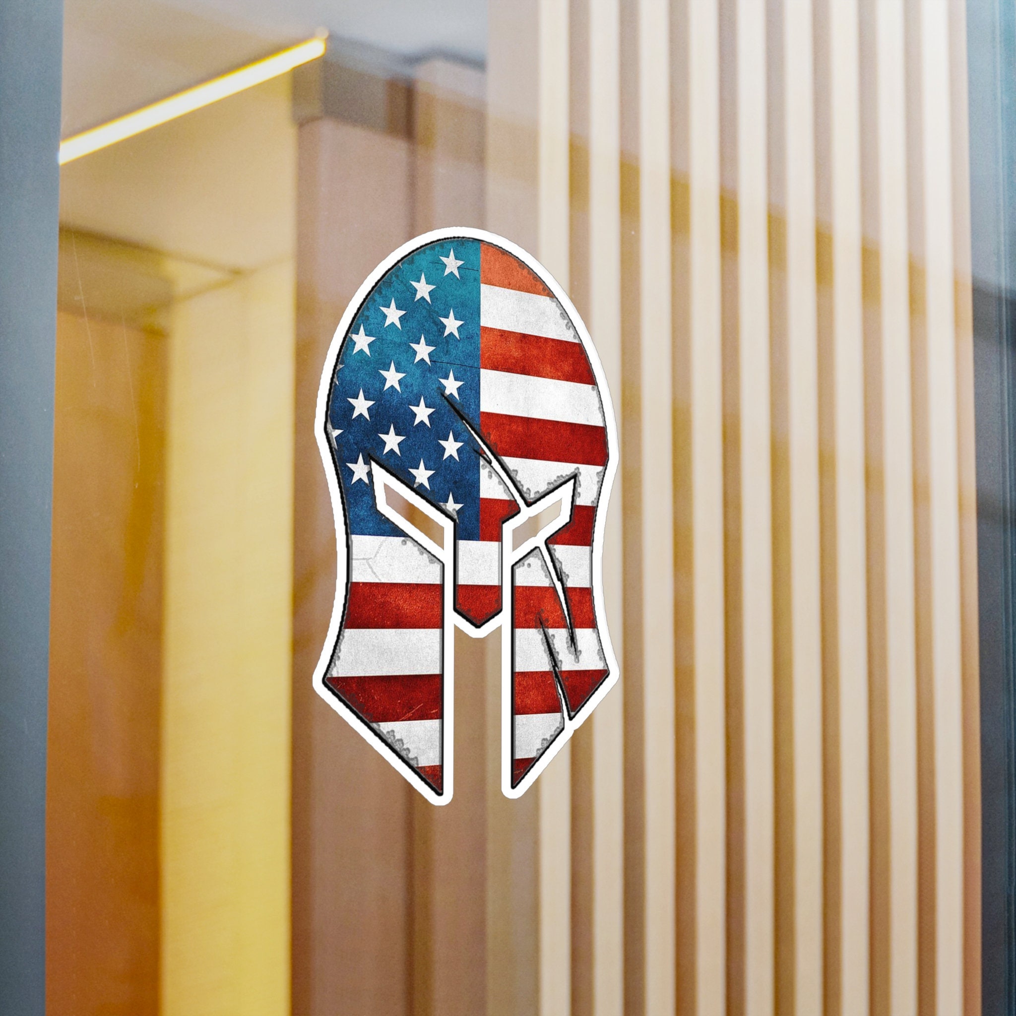 Spartan Helmet Patriotic American Flag Kiss-cut Vinyl Decals - Etsy