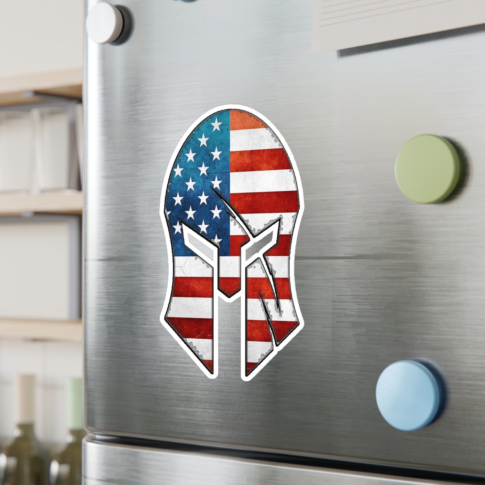 Spartan Helmet Patriotic American Flag Kiss-cut Vinyl Decals - Etsy