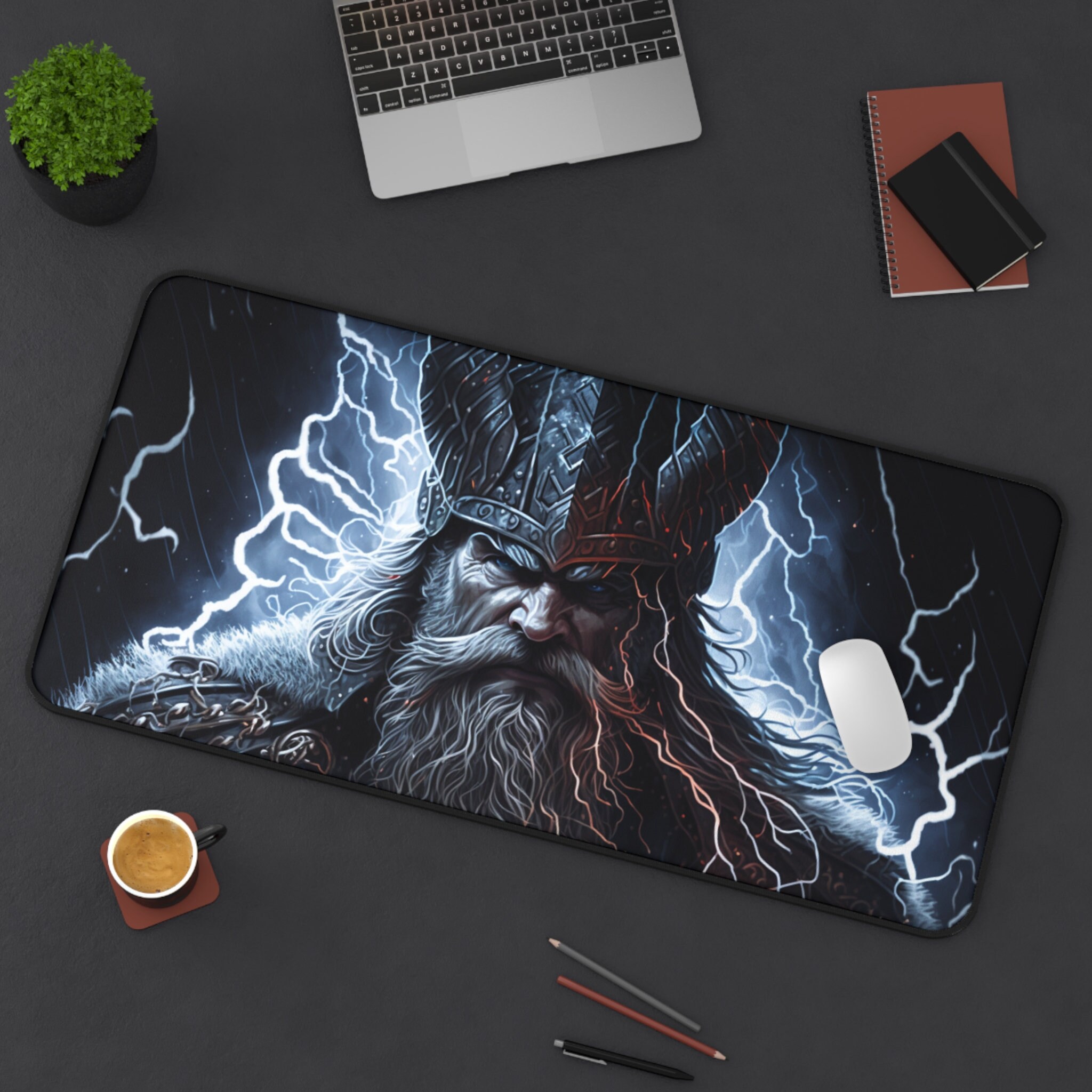 Odin Lightning Viking Mythology Deskmat Mouse Pad - Etsy