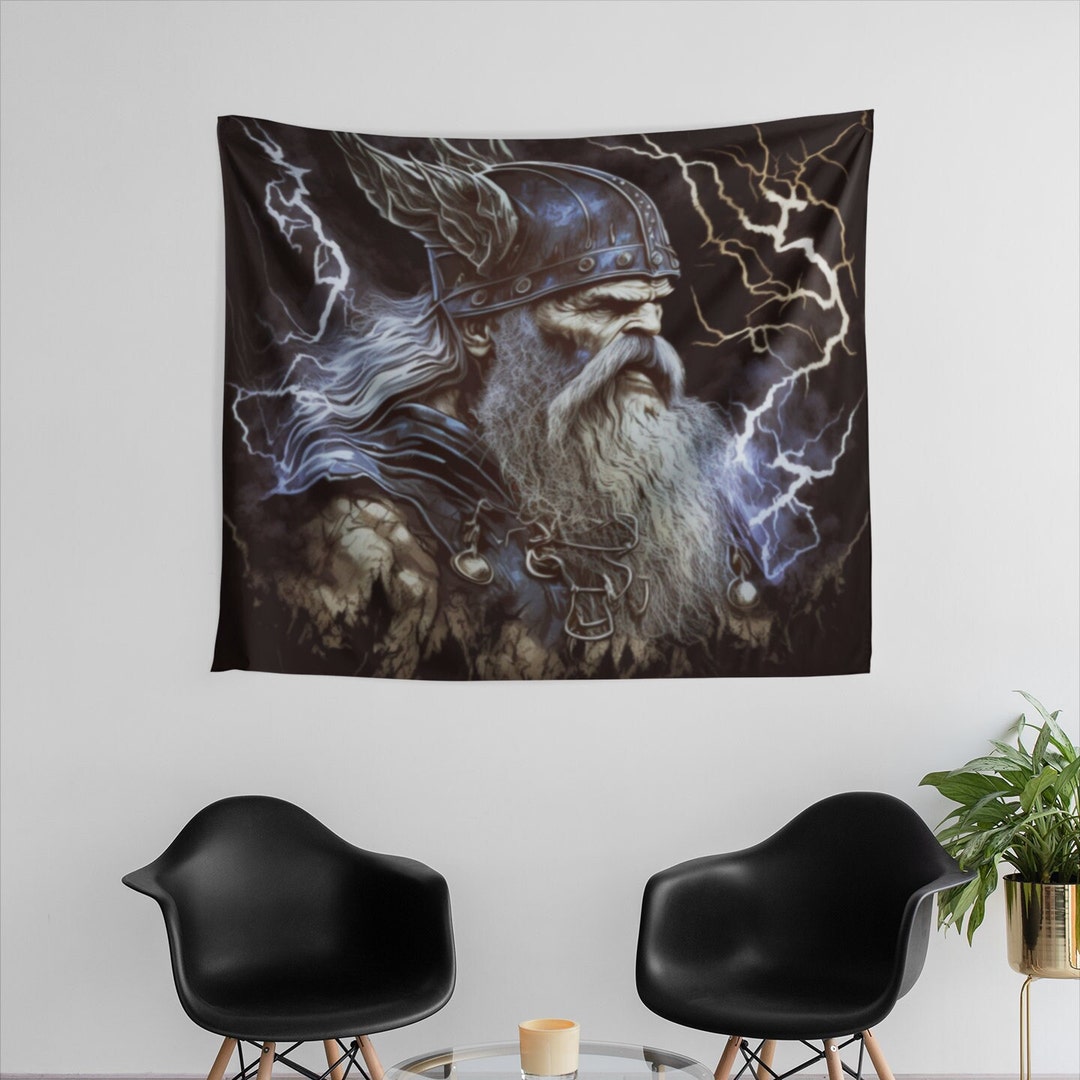 Odin Viking Mythology Norse Home Decor Wall Hanging Office Gym Indoor ...
