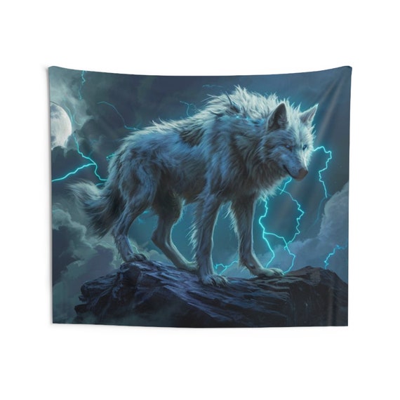 Blue Lightning Wolf Black Wolf With Lightning Powers And Blue Eyes On