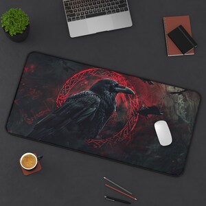 Raven Nordic Norse Viking Graphic Mousepad Gaming Gamer Desk Mat - Etsy