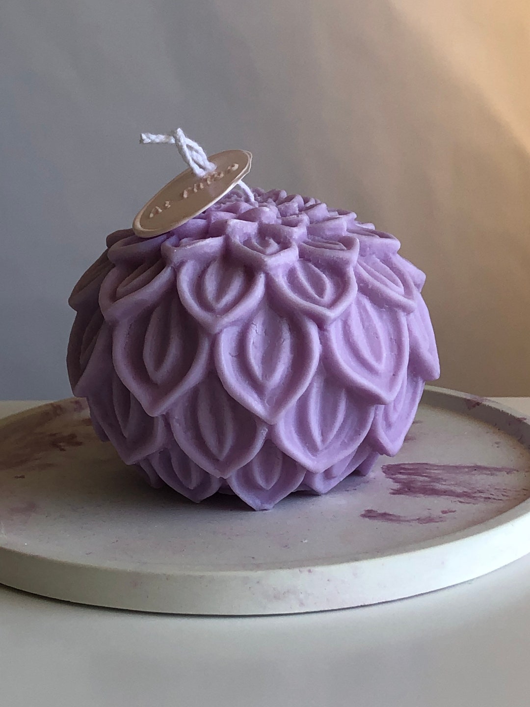 Decorative and Scented Flower Candle Handmade With Soy Wax, Large Ball ...