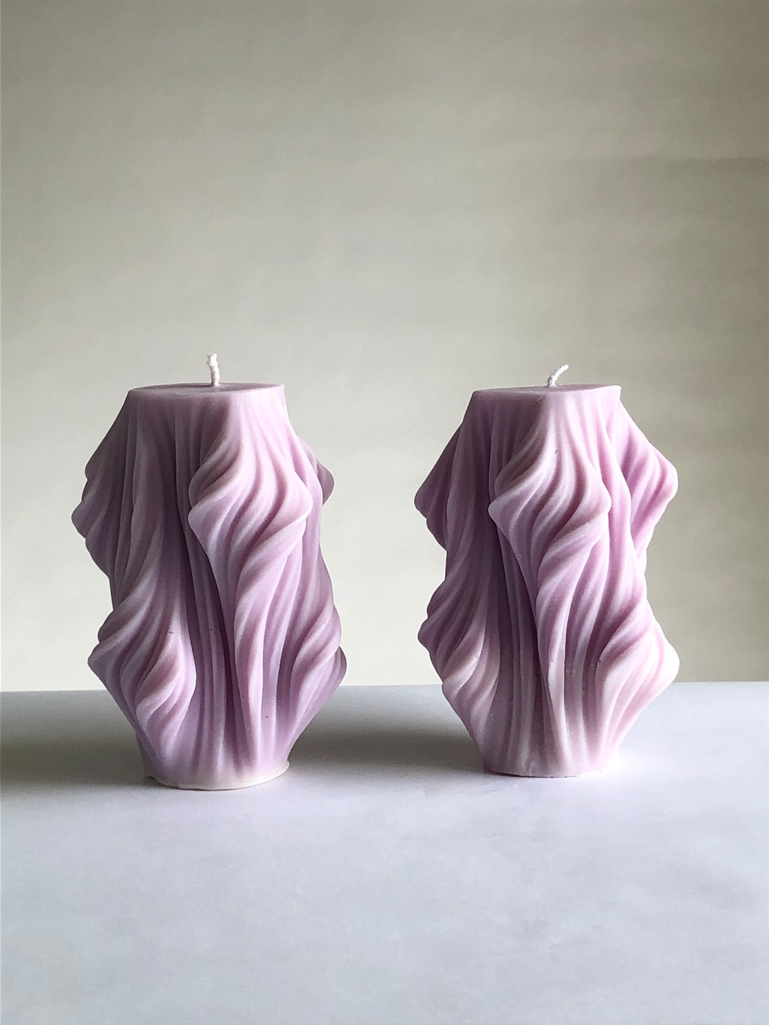 Candle Abstract Shape Linear and Curves Abstract Art Decoration Purple ...