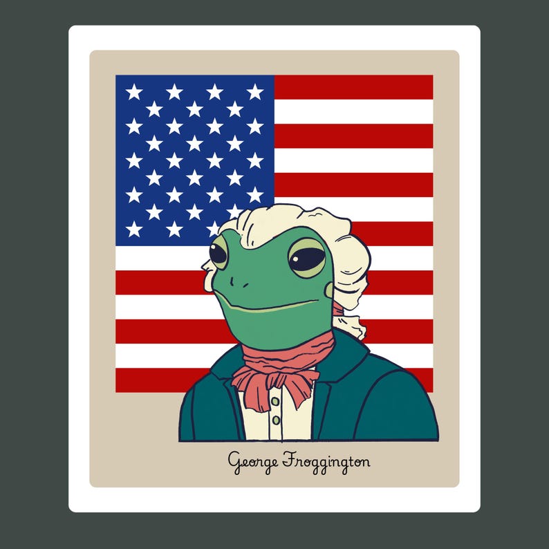 Presidential Frog PNG: George Froggington Art - Goblincore Decor ...