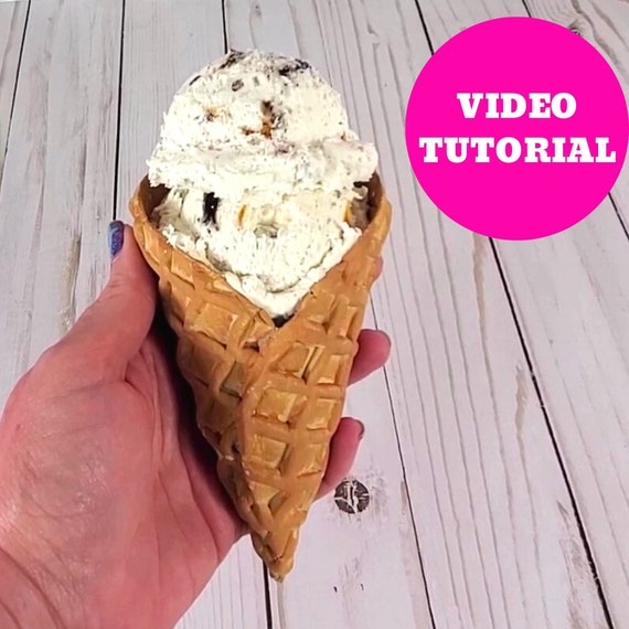 DIY Fake Waffle Cone and Faux Ice Cream Tutorial How to Make - Etsy