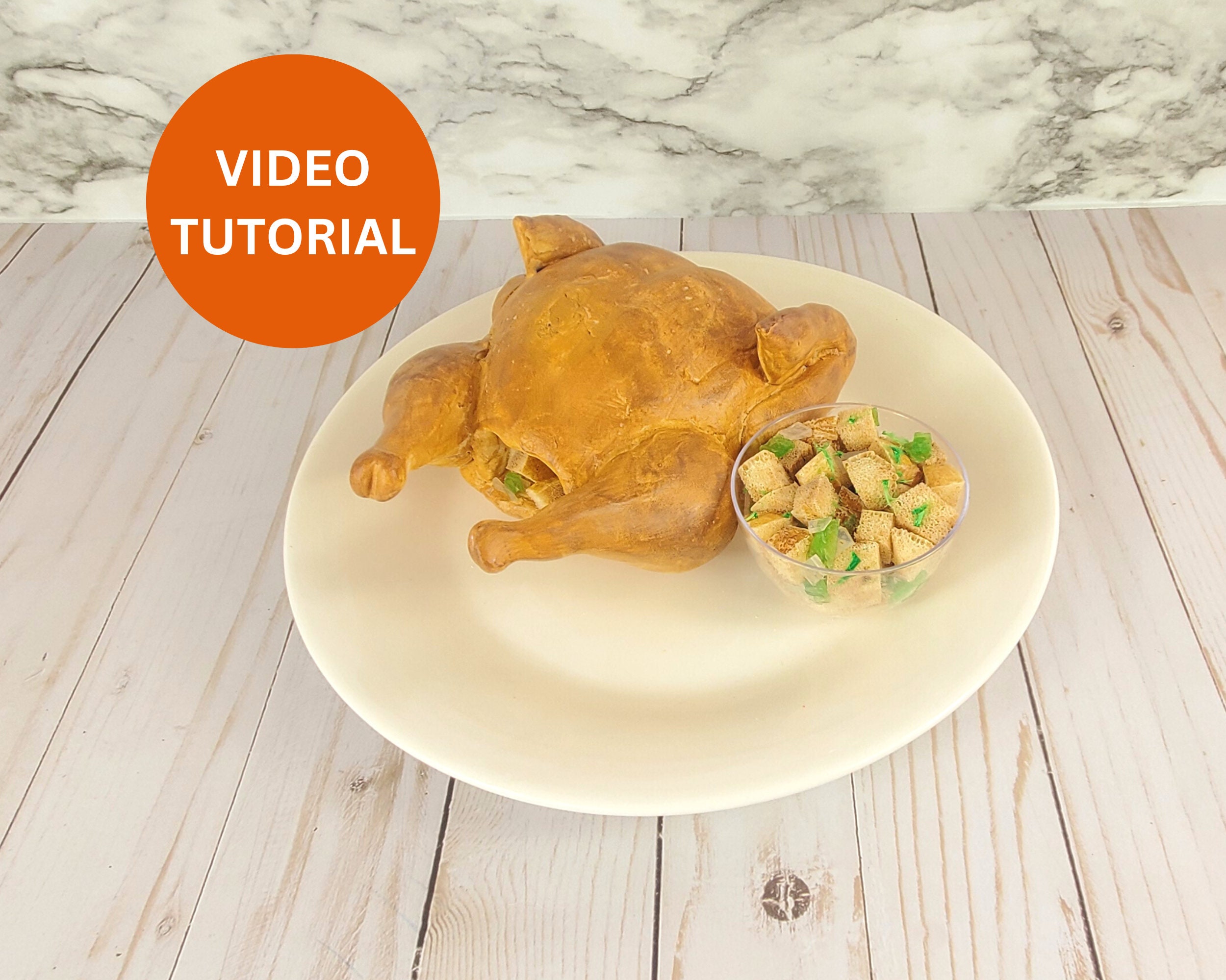 How to Make Fake Turkey/chicken and Stuffing, Fake Baked Thanksgiving ...