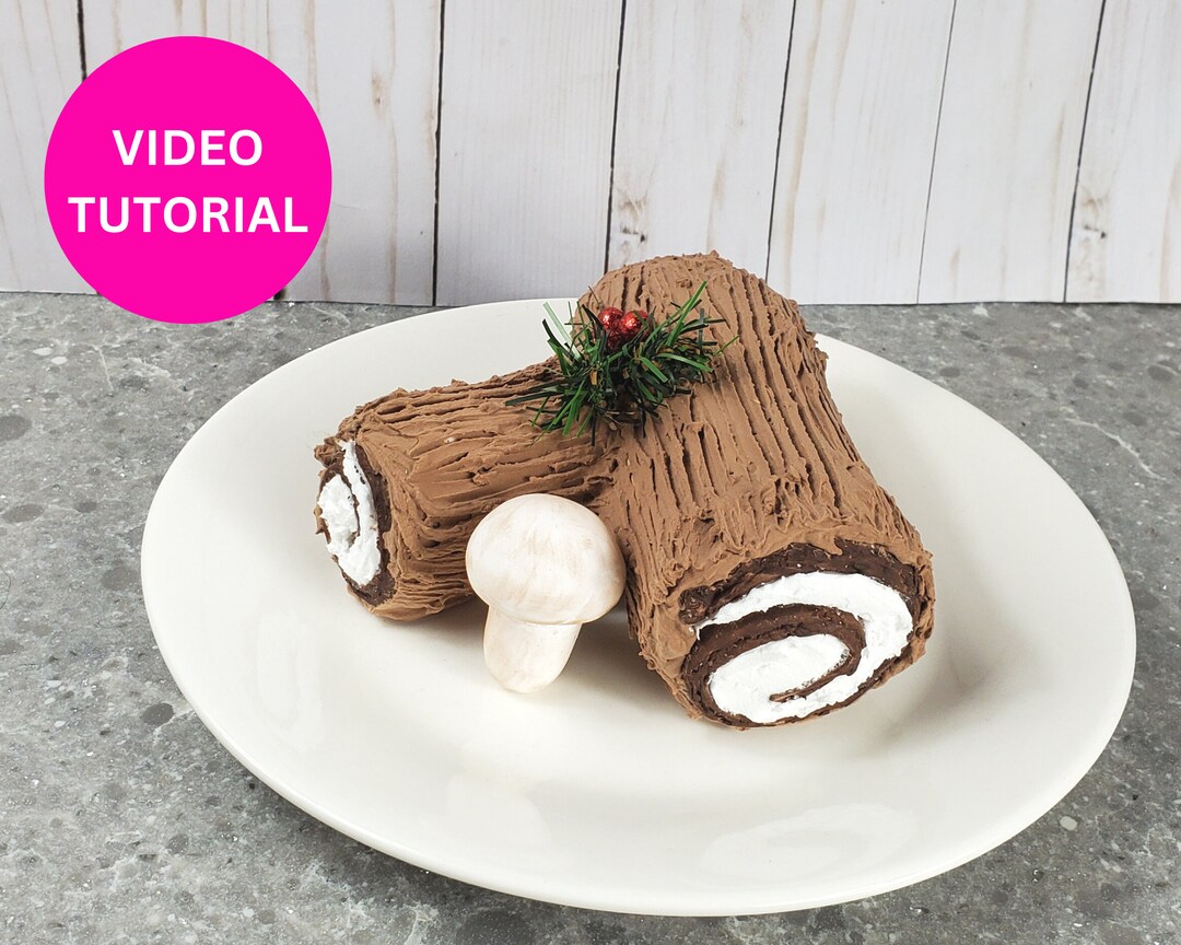 Fake Yule Log Cake Tutorial, How to Make A Faux Yule Log Fake Bake Cake ...
