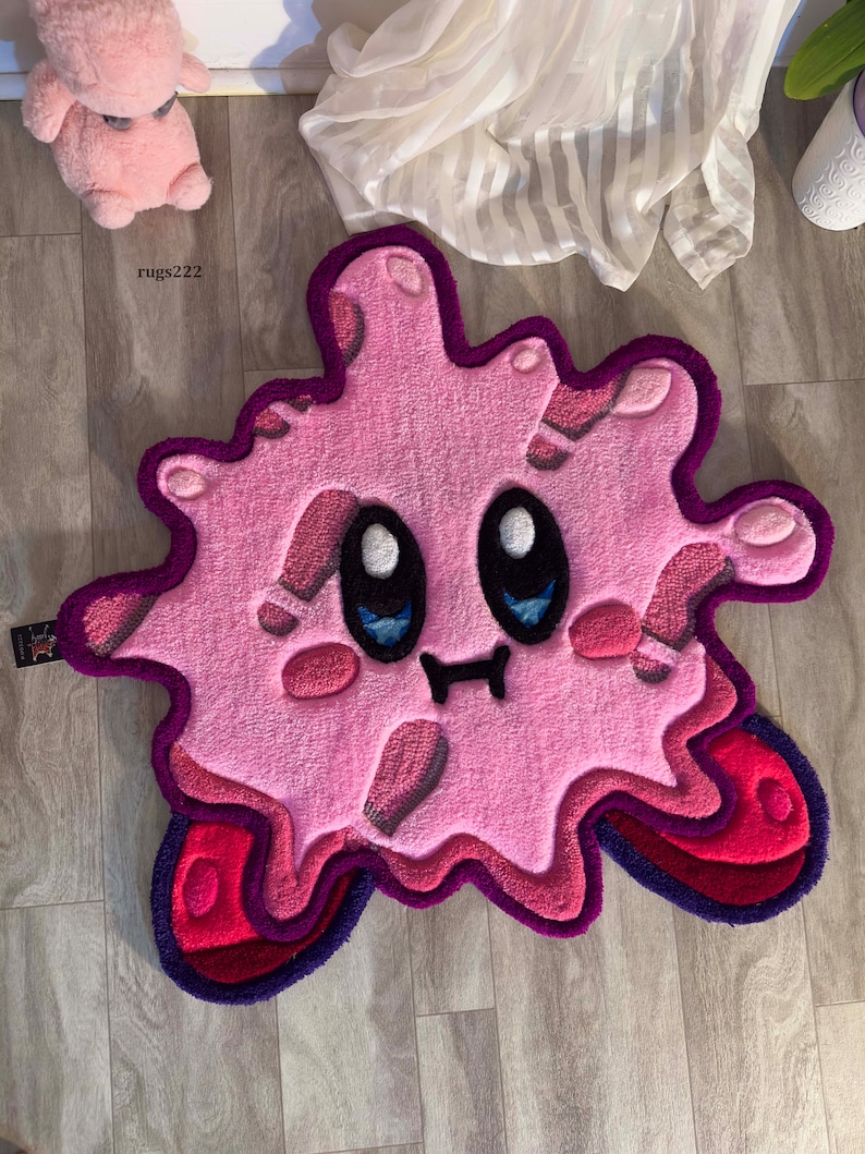 CUTE PINK RUG // Custom Anime Rug // Gamer Rug // Aesthetic Home Decor ...