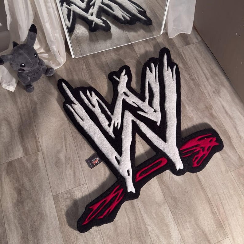 Custom Wrestling Logo Rug | Hand Tufted Pro Wrestler Inspired Carpet ...