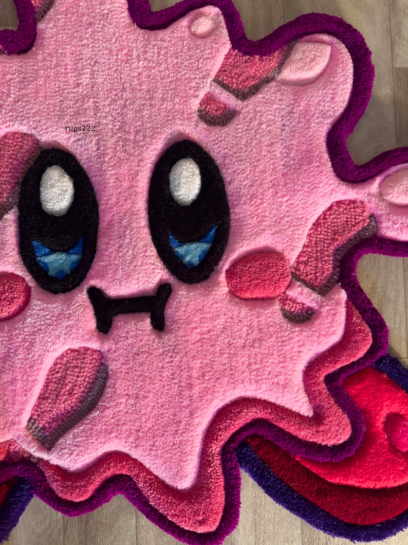 CUTE PINK RUG // Custom Anime Rug // Gamer Rug // Aesthetic Home Decor ...