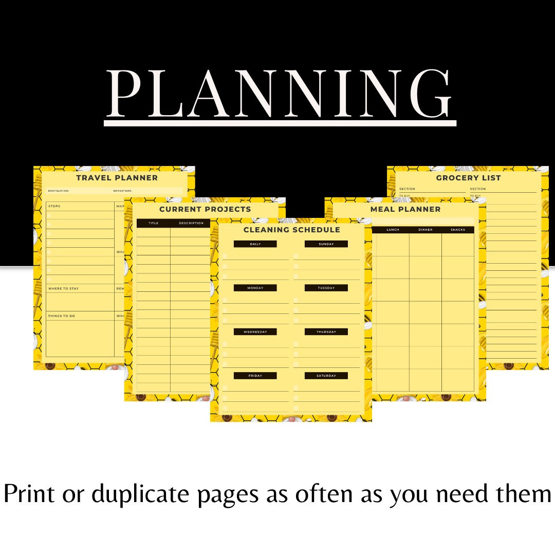 Busy Bee Digital or Printable Planner - Instant Download - 36 Fully ...