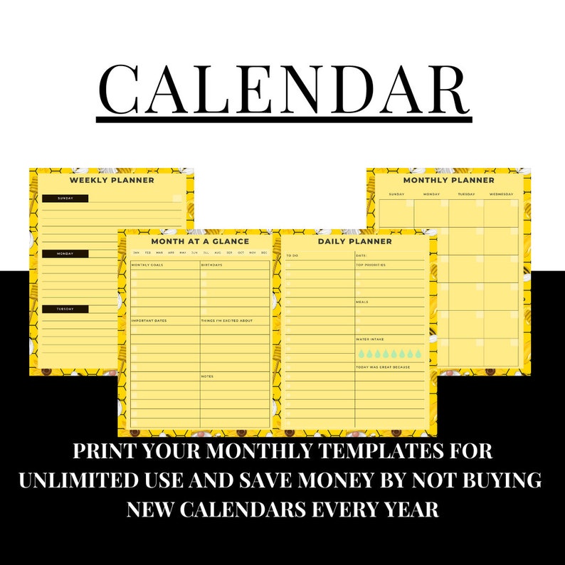 Busy Bee Digital or Printable Planner - Instant Download - 36 Fully ...