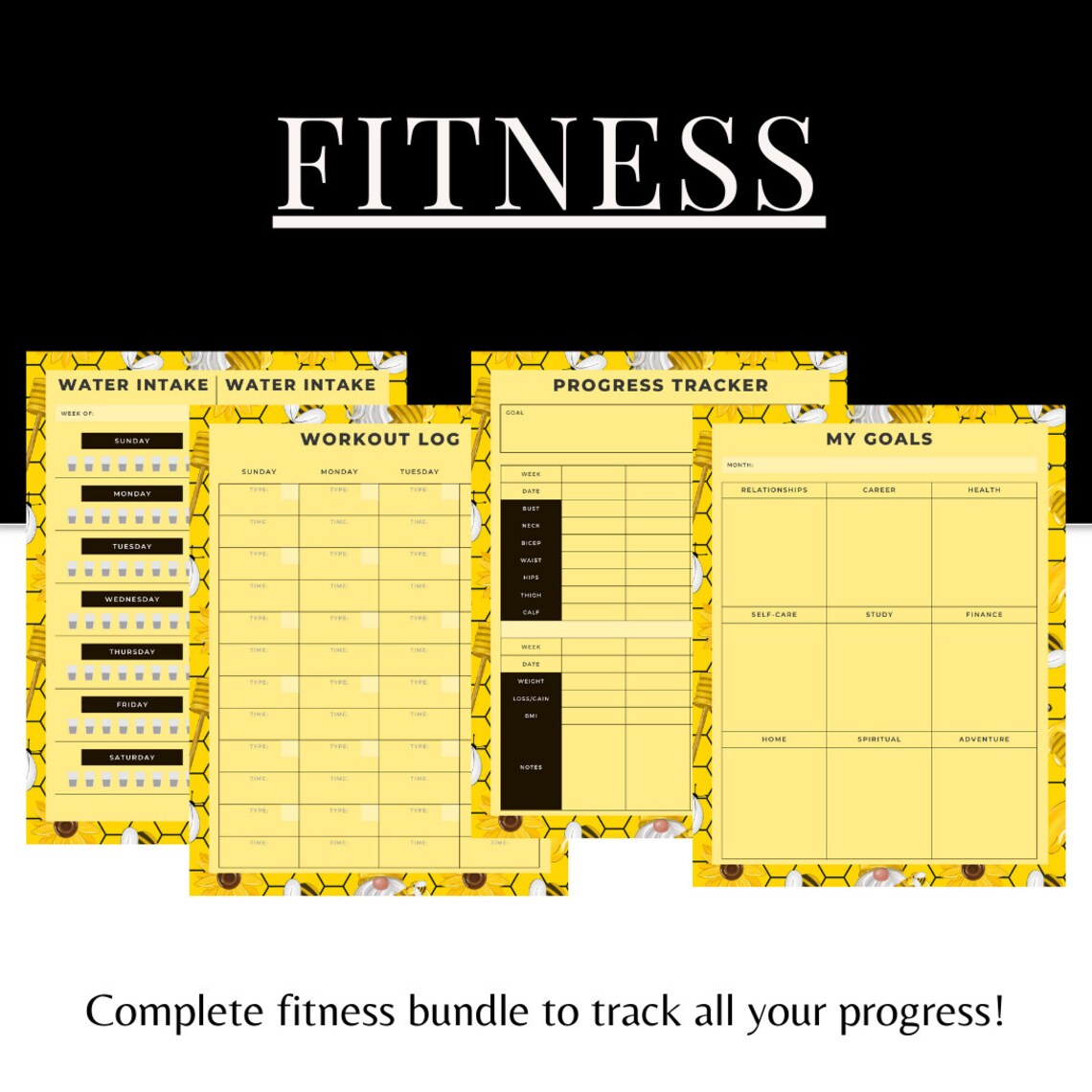 Busy Bee Digital or Printable Planner - Instant Download - 36 Fully ...