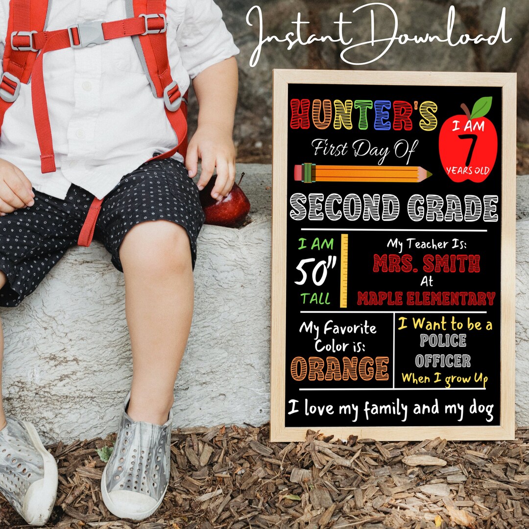 First Day of School Sign, Last Day of School Sign, Back to School Sign ...